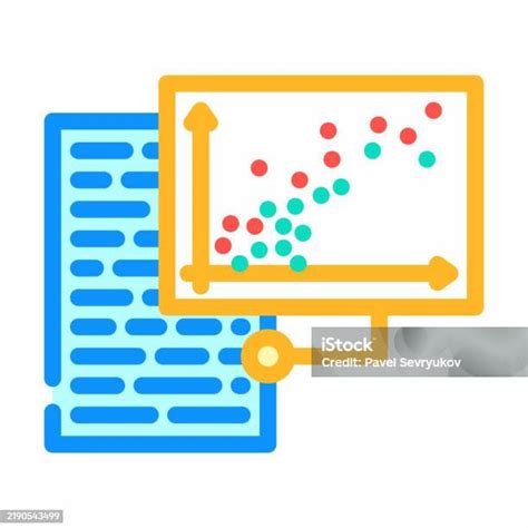 텍스트 분석 그래프 자연어 처리 Nlp 색상 아이콘 벡터 일러스트 레이 션 그래프에 대한 스톡 벡터 아트 및 기타 이미지
