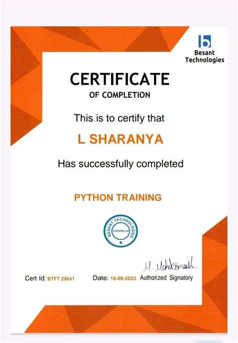 Sharanya Lokam On Linkedin Pythoncourse Besanttechnologies