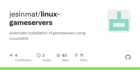 Github Jesinmat Linux Gameservers Automatic Installation Of Gameservers Using Linuxgsm