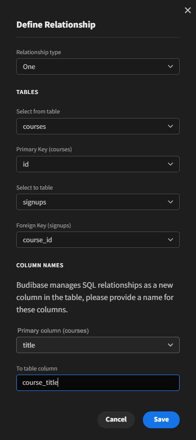 Mysql Relationships Should Have A Dropdown To Choose The Column To Show · Issue 8984 · Budibase