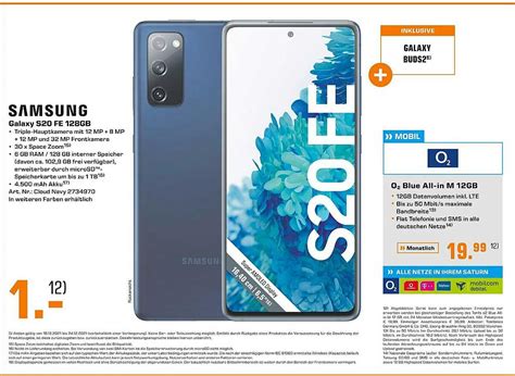 Samsung Galaxy S20 Fe 128gb Angebot bei Saturn - 1Prospekte.de