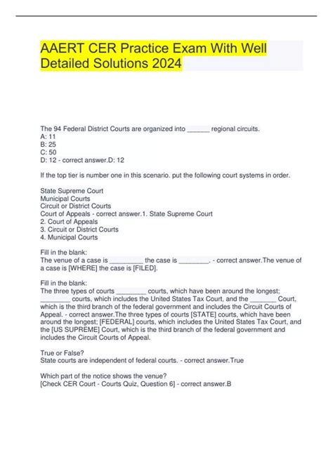 aaert cer practice exam with well detailed solutions 2024 aaert cer stuvia us
