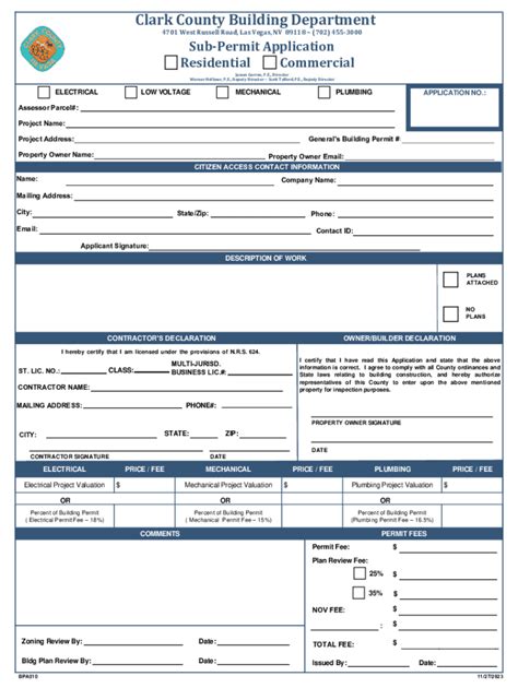 Clark County Sub Permit Application Complete With Ease Airslate Signnow