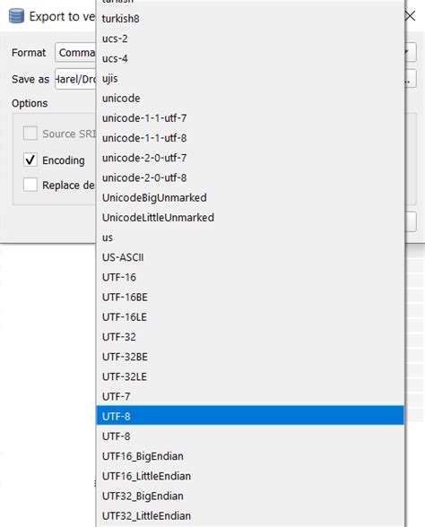 Db Manager Export Has Duplicate Utf 8 Values In Encoding Drop Down List