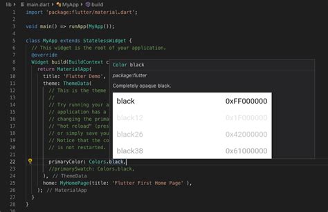 Material Design Error While Changing The Flutter Theme Color To Black Stack Overflow