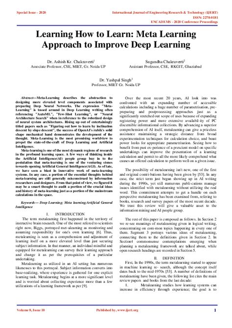 pdf learning how to learn meta learning approach to improve deep learning