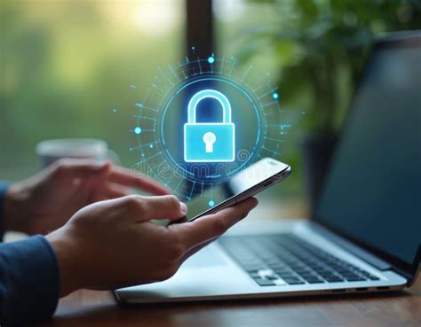Person Uses Smartphone Laptop For Secure Online Access Biometric Authentication Tech Concept