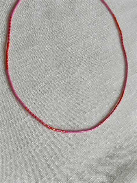 Tiny Seed Bead Necklacecolorful Beaded Necklacemiyuki Necklacesummer