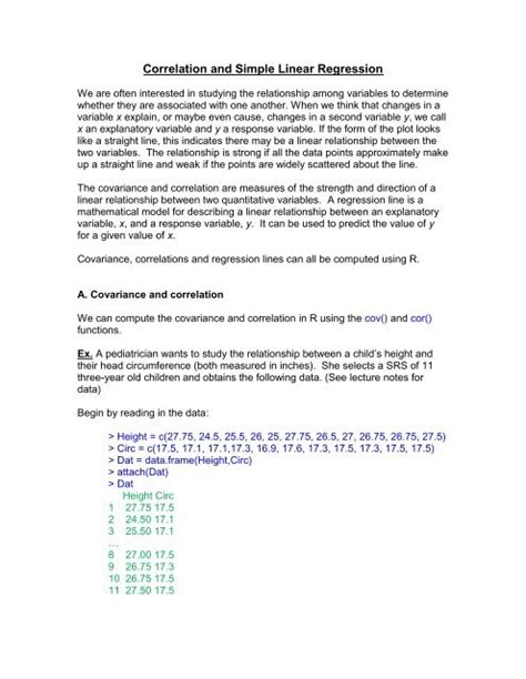correlation and simple linear regression