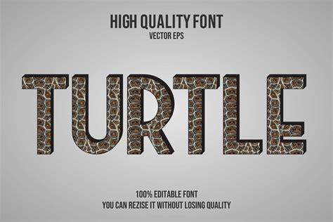 Turtle Vector Text Effect Fully Editable Graphic By Kazim Abbas1996 Creative Fabrica