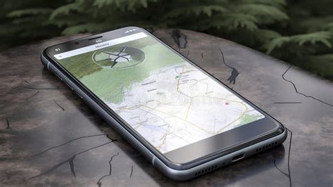 Smartphone Map Application And Location Pin Place Marker Pinpoint On