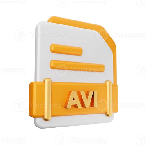 3d File Avi Format Icon 21844149 Png