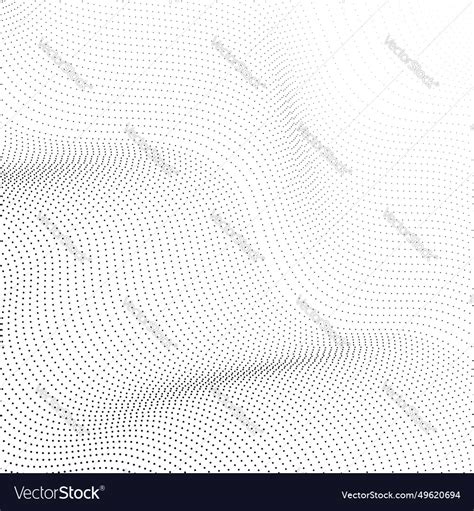 Flowing Dots Particles Wave Pattern Halftone Vector Image