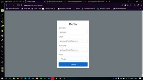 2 Membuat Halaman Register Dan Login Tutorial Login Multi User Codeigniter 4 Youtube