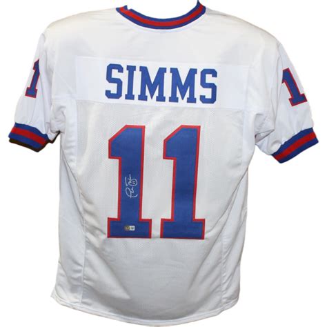 Phil Simms Autographed Signed Pro Style Jersey White Beckett Denver Autographs