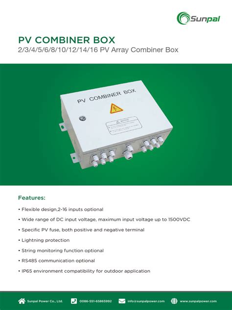 Sunpal Pv Combiner Box Pdf Fuse Electrical Electrical Components