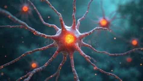 Nerve Cells Neurons Transmit Electric Signals In Brain For Neural