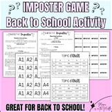Guess The Imposter Game Back To School Icebreaker Activity Game