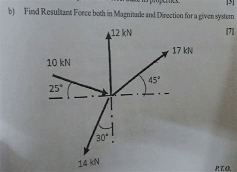 B Find Resultant Force Both In Magnitude And Direction For A Given Syste
