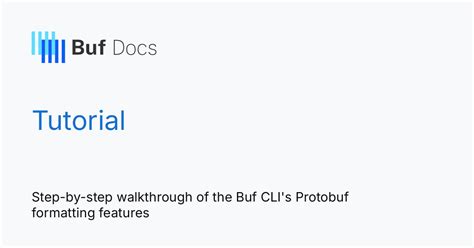 quickstart buf docs