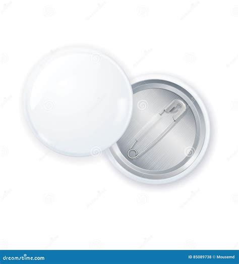 Template Blank Circle Button Badge Pin Vector Stock Vector