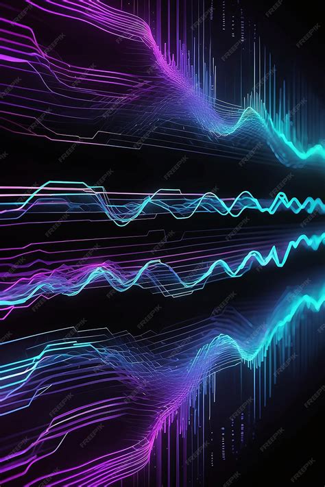 Premium Photo Abstract Neon Data Waveform Visualization