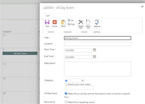 Workflow How To Create An All Day Event In Sharepoint Online Calendar