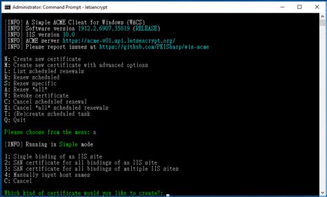 ติดตั้ง let s encrypt certificate สำหรับ ssl sites บน iis