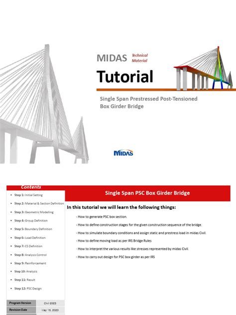 Midas Tutorial Bridge Pdf Prestressed Concrete Bridge