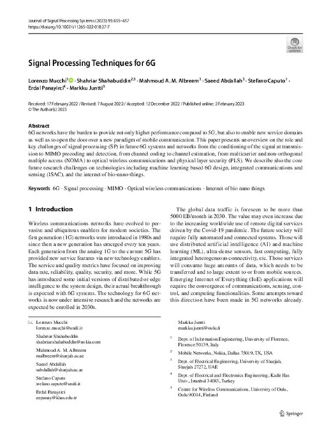 pdf signal processing techniques for 6g