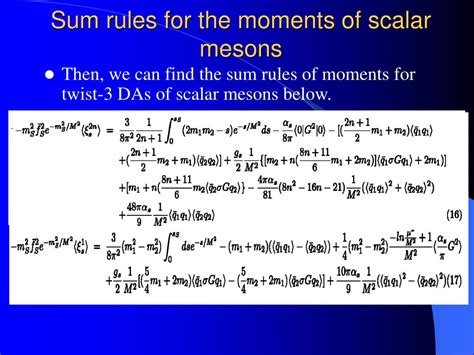 Ppt Twist 3 Distribution Amplitudes Of Scalar Mesons From Qcd Sum Rules Powerpoint