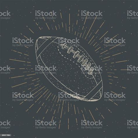 축구 럭비 공 빈티지 라벨 손으로 그린된 스케치 그런 지 질감된 복고풍 배지 인쇄 술 디자인 T셔츠 인쇄 벡터 일러스트 T 셔츠에 대한 스톡 벡터 아트 및 기타 이미지