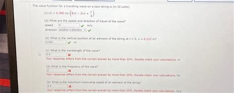 solved the wave function for a traveling wave on a taut