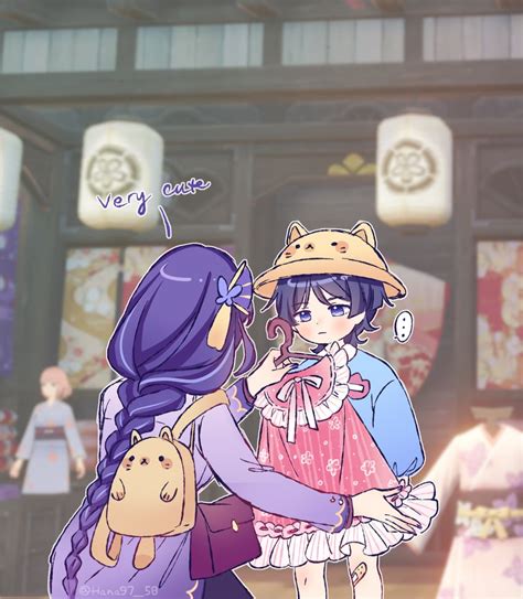 Raiden Shogun And Scaramouche Genshin Impact Drawn By Hana Danbooru