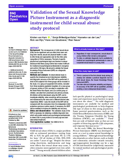 Pdf Validation Of The Sexual Knowledge Picture Instrument As A