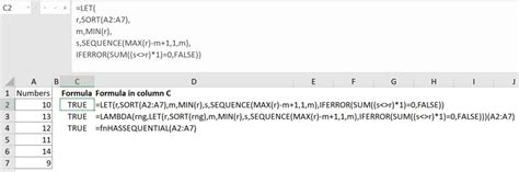 Does An Excel Range Contain Sequential Numbers A4 Accounting