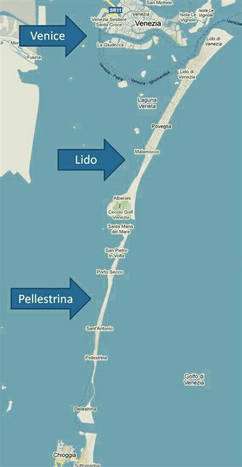 Map Of Italy Island Libo Beaches Pellestrina Venice Italy Map