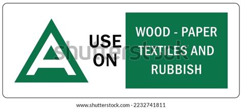 Fire Extinguisher Instruction Classification Sign Labels Stock Vector