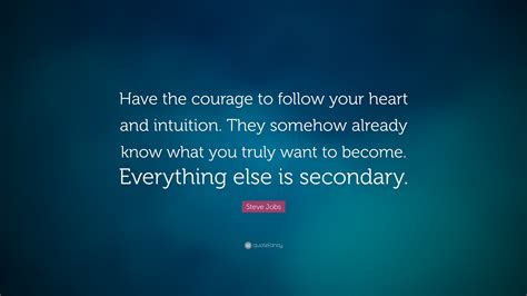 Steve Jobs Quote “have The Courage To Follow Your Heart And Intuition They Somehow Already