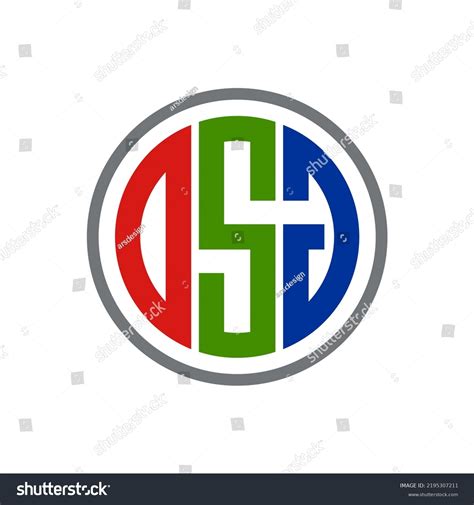 Circular Gsg Letter Simple Minimalist Elegant Stock Vector Royalty