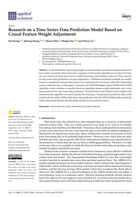 pdf research on a time series data prediction model based on causal