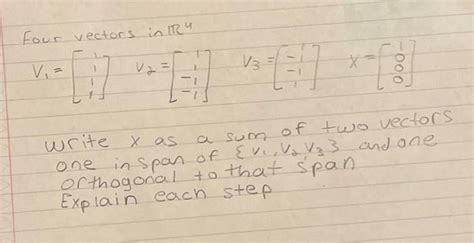 Four Vectors In R Chegg