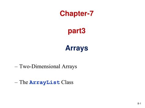 Ppt Chapter 7 Part3 Arrays Powerpoint Presentation Free Download