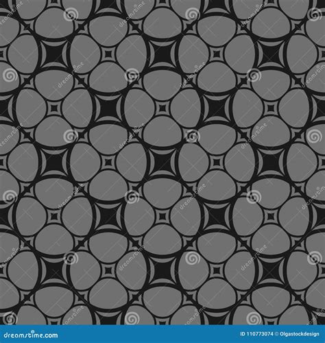 Dark Vector Seamless Pattern In Black And Gray Colors Ornament