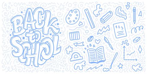 학교 문자 따옴표와 낙서 배경에 다시 오신 것을 환영합니다 판매 태그용 템플릿입니다 손으로 그린 배지 교육 개념입니다 타이포