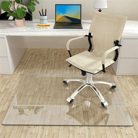 X Glass Chair Mat Thick Clear Tempered Glass With Smooth Polished Edges Protect