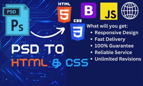 convert your psd design into html css website in 24 hours by