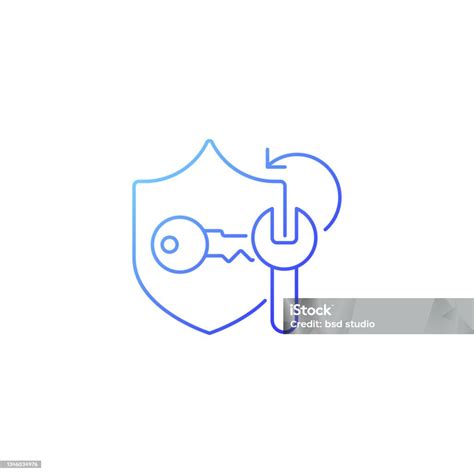 Password Cracking Gradient Linear Vector Icon Stock Illustration