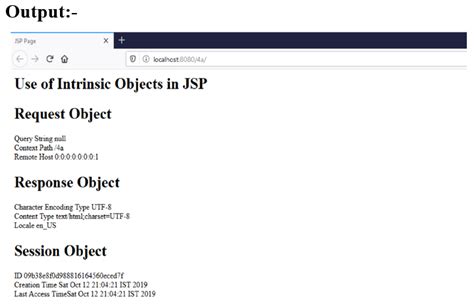 develop a simple jsp application to display values obtained from the