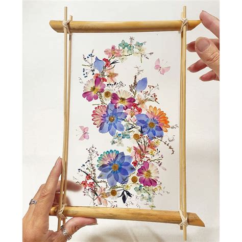 I Made Pressed Flower Frames From Dried Flowers By The Way Butterflies And Dragonflies Are